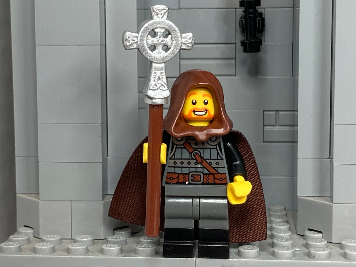 Custom Monk w/NEW Celtic Cross! (in Metallic Silver) – Little Brick Armory