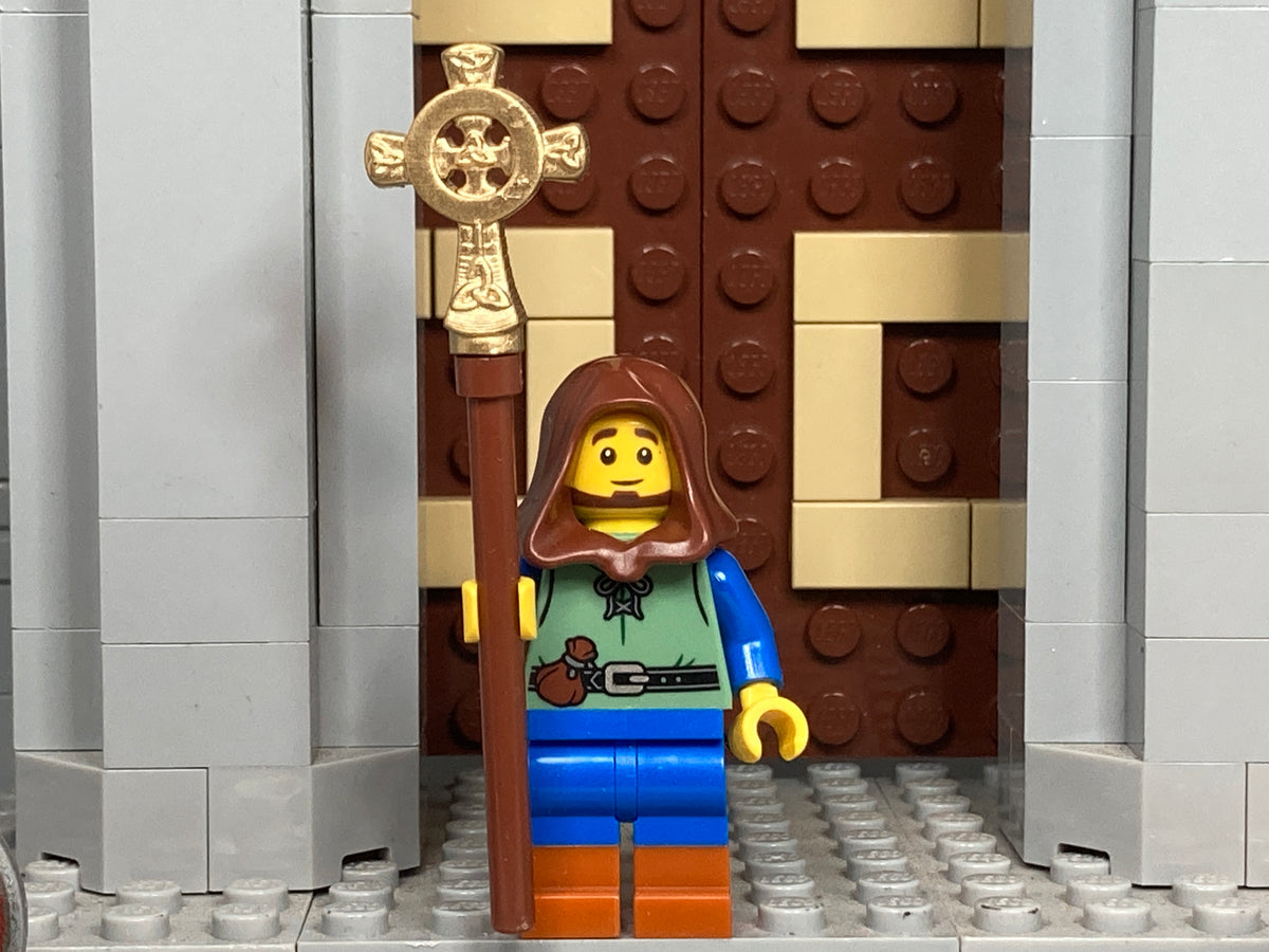 Custom Monk w/NEW Celtic Cross! (in Metallic GOLD) – Little Brick Armory
