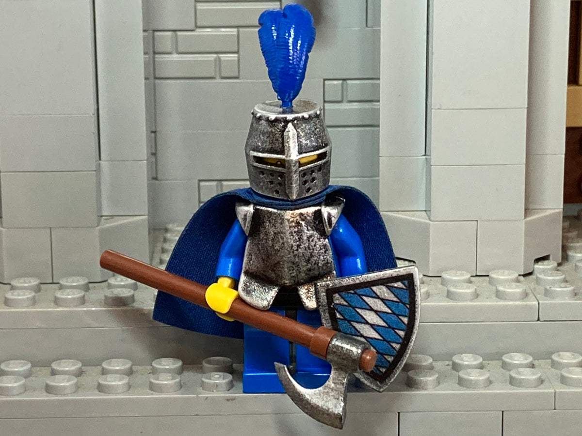 Bavarian Knight w/Custom Axe, Great Helm, Feather Plume, & Shield! (In ...
