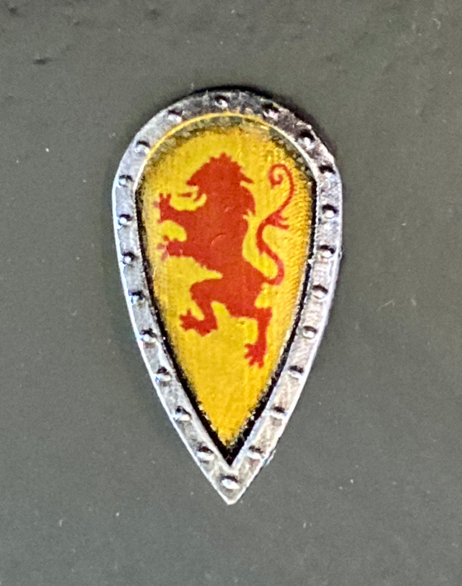 Custom RED Rampaging Lion on Gold Kite Shield (in Oxidized Iron ...