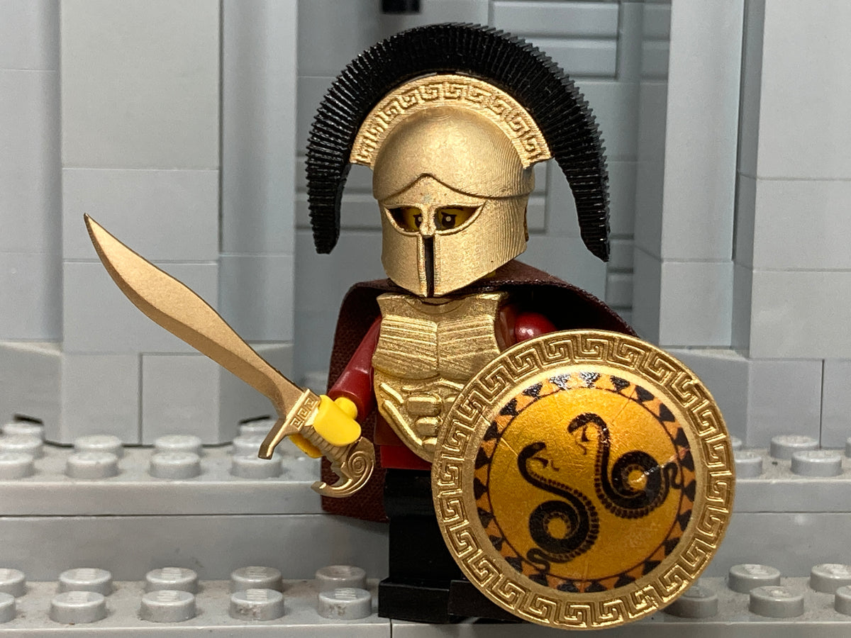 Greek Hoplite Warrior w/Custom Corinthian Helm, Shield, Cuirass, & Kop ...