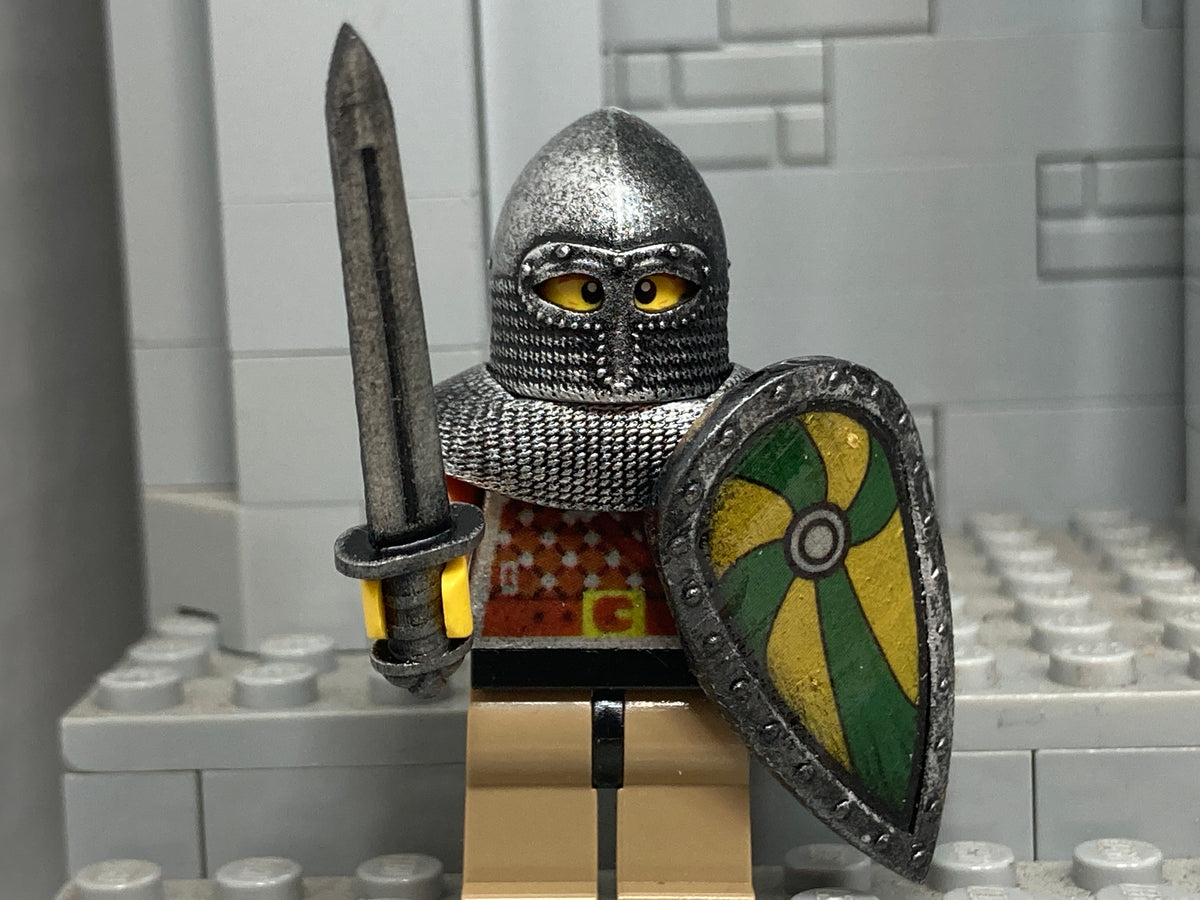 Norman Warrior w/Loongbrick Pieces, Viking Sword & Kite Shield! (in Ox ...