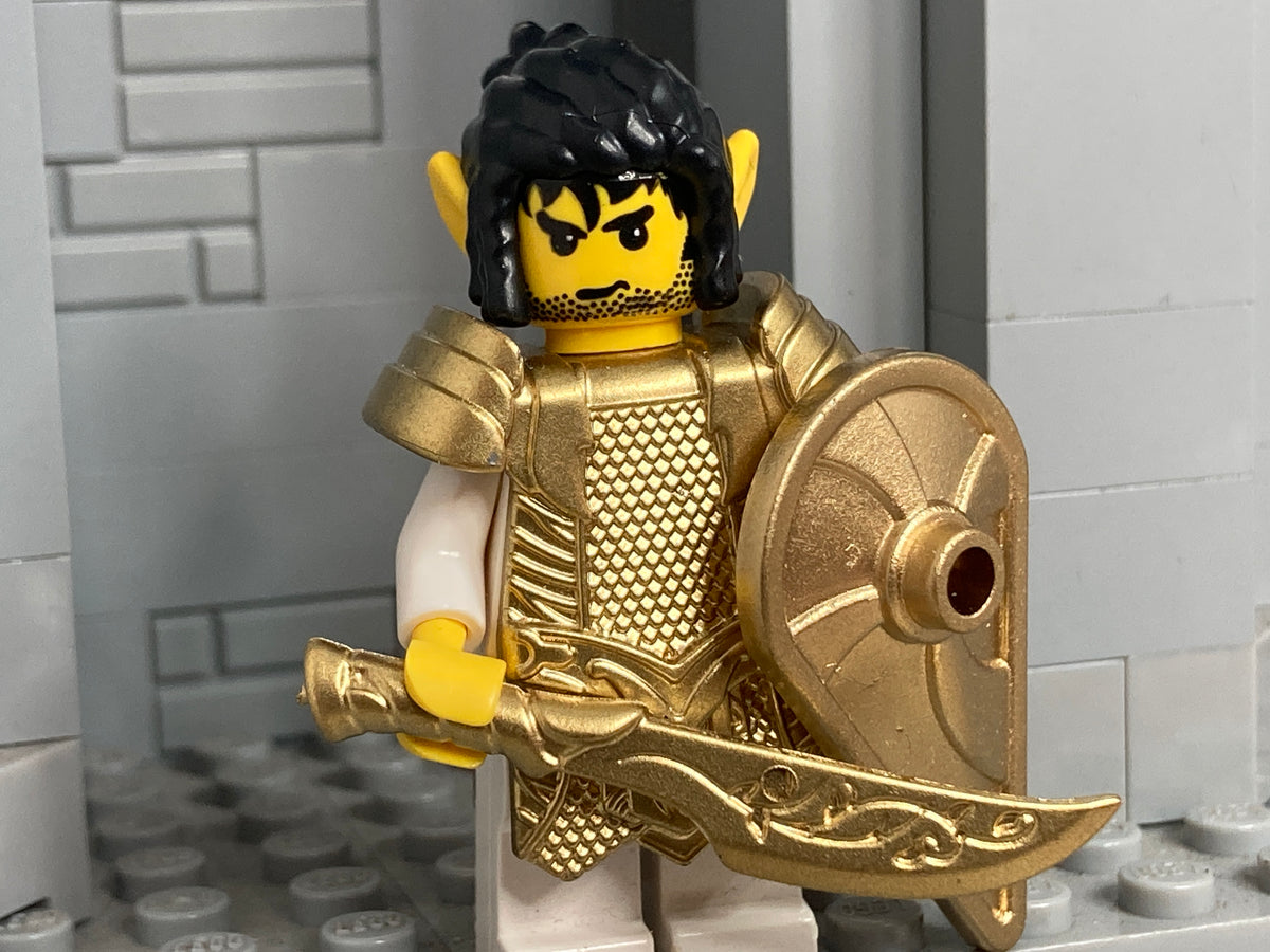Custom LOTR Elf Warrior w/LEGO Hair & Custom Pieces! (In Metallic GOLD ...