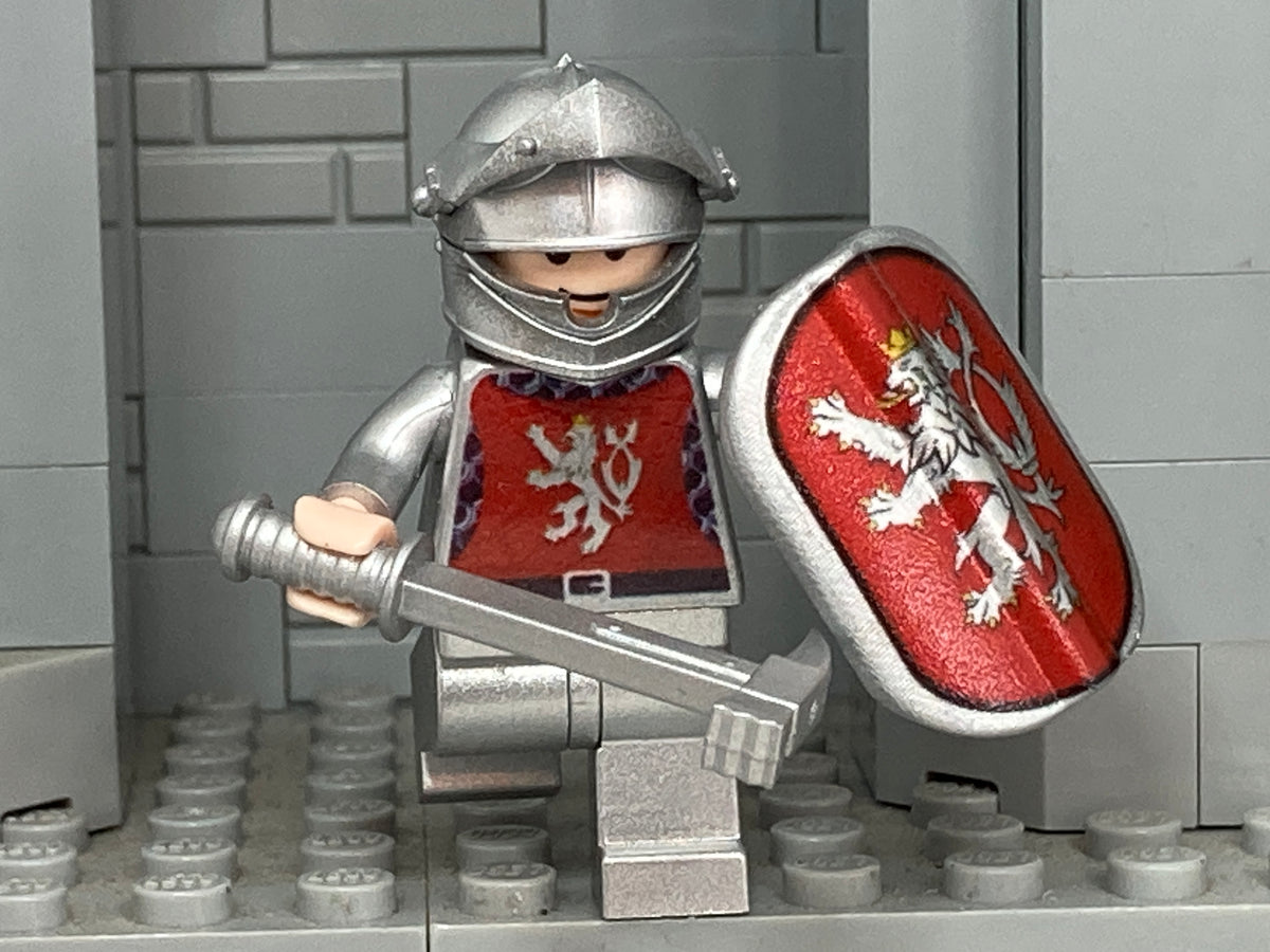 Bohemian Knight w/Poseable Torso! & Forgebrick Armet! (In Metallic Sil ...