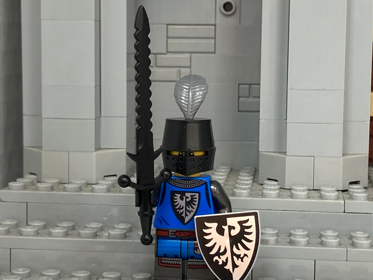 Black Falcon Knight w/Custom Great Helm, LEGO Plume & Authentic LEGO P ...