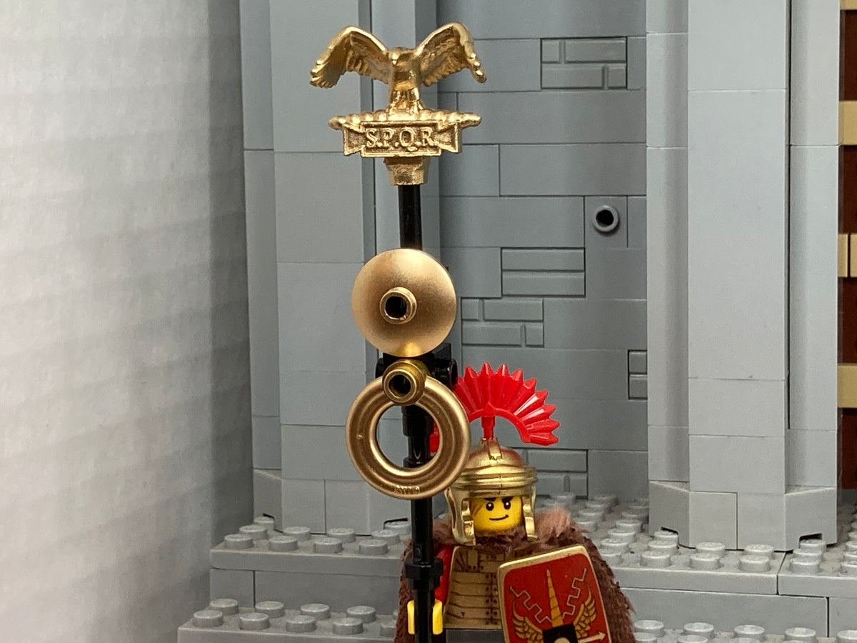 Roman Standard Bearer w/custom v2 Eagle & NEW Round Shield! (In Metall ...