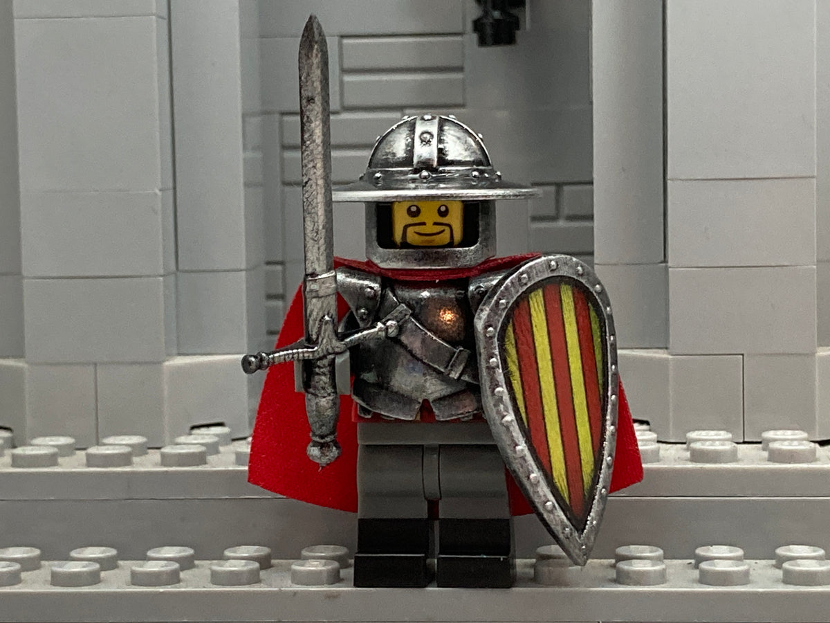 Knight w/Custom Aragon Kite Shield! (in IRON) – Little Brick Armory