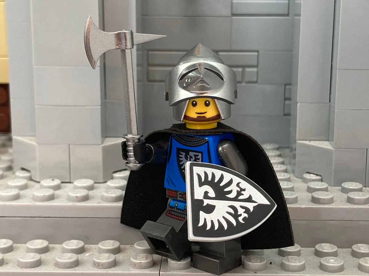 Custom Black Falcon Knight w/Bascinet Helm & Authentic LEGO Prints! (i ...