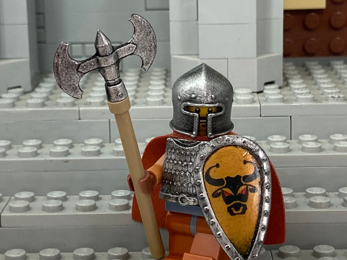 Custom Bull Knight w/NEW Barbuta Helm, Lamellar Armor & Battle Axe ...
