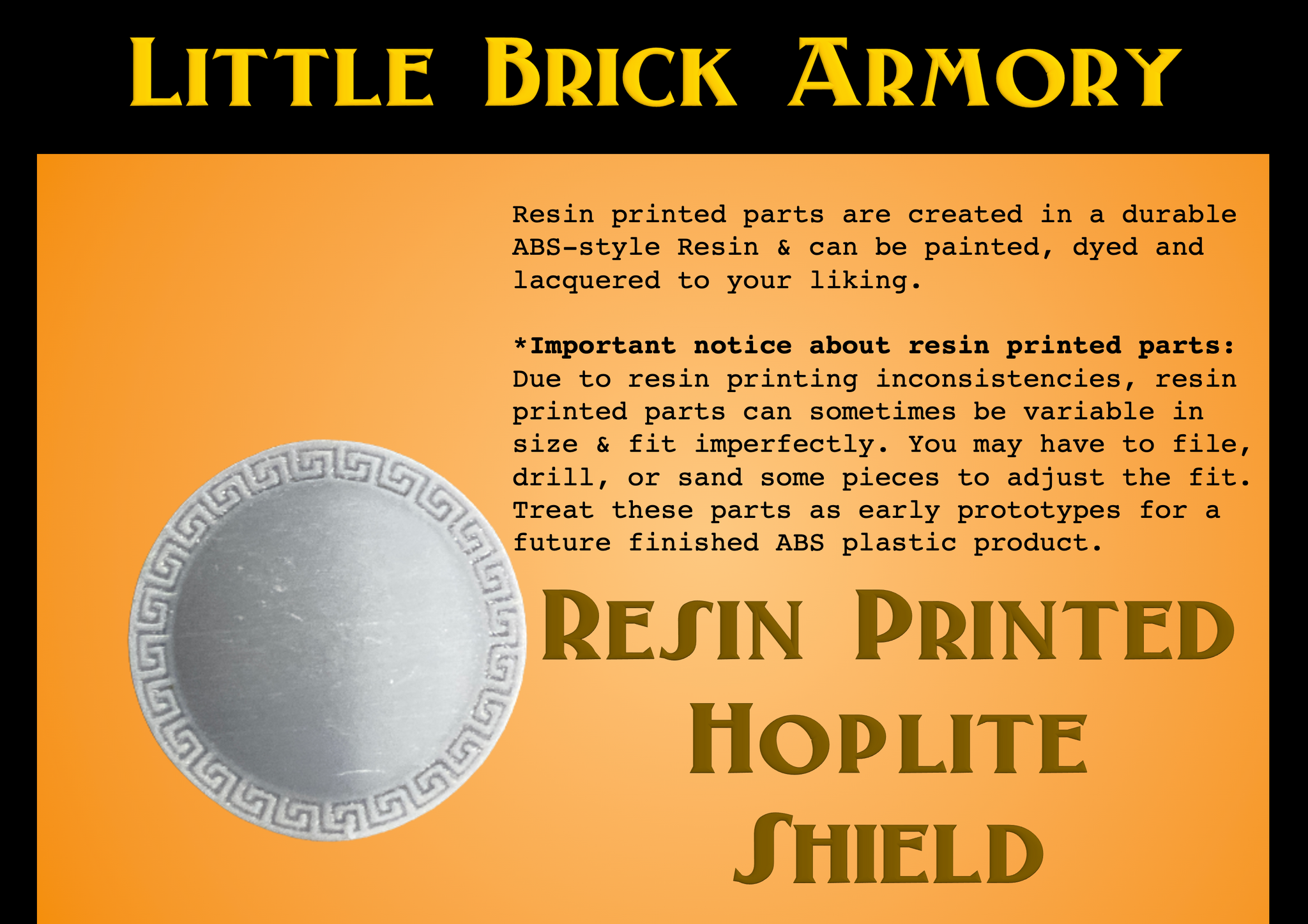 Resin Printed Greek Hoplite Shield – Little Brick Armory
