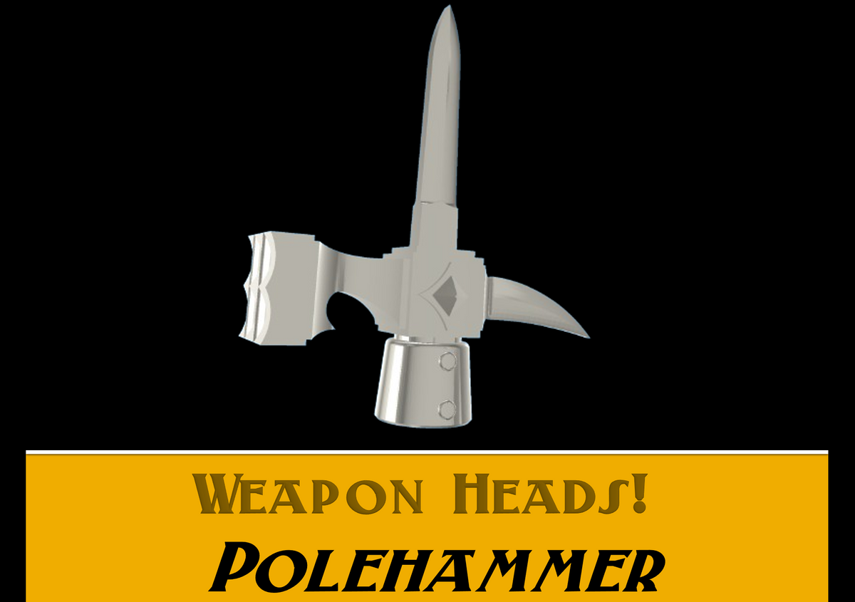 Resin Printed Weapon Heads: Polehammer – Little Brick Armory