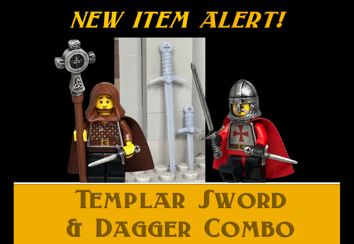 Resin Printed Templar Longsword & Dagger Set – Little Brick Armory