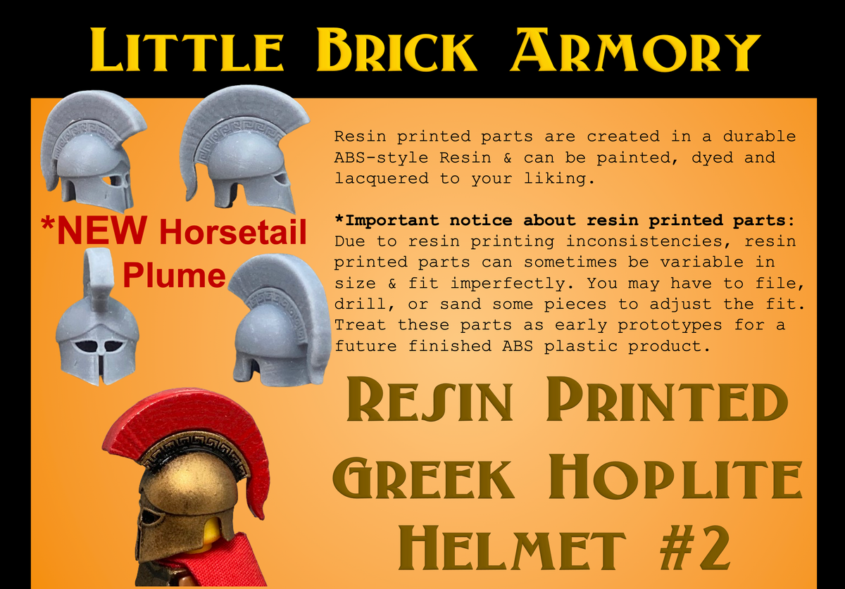 Resin Printed Greek Corinthian Hoplite Helmet w/NEW Horsetail Plume V2 ...