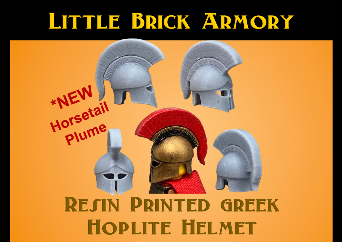 Resin Printed Greek Corinthian Hoplite Helmet w/NEW Horsetail Plume V2 ...