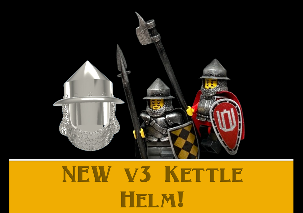 Resin Printed v3 Kettle Helm w/Aventail – Little Brick Armory