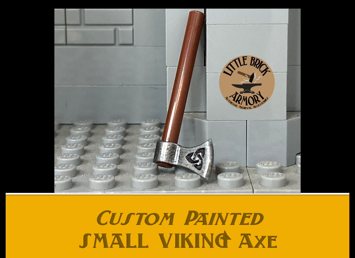Painted SMALL Nordic Axe w/LEGO bar handle – Little Brick Armory