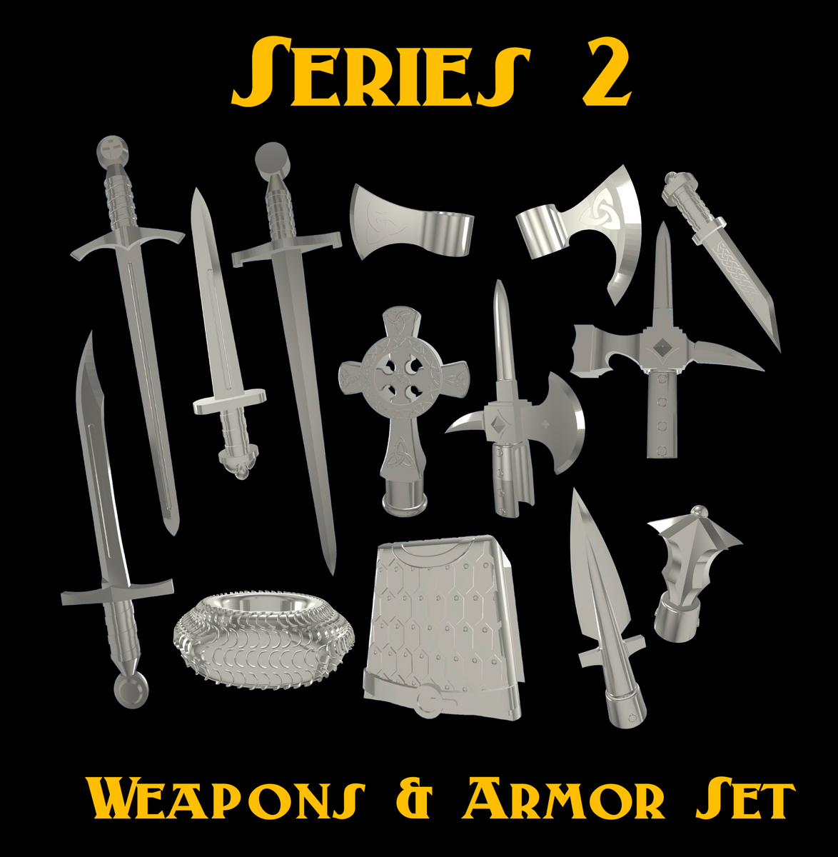 Series 2 Weapons & Armor Set (14 Total Pieces) – Little Brick Armory