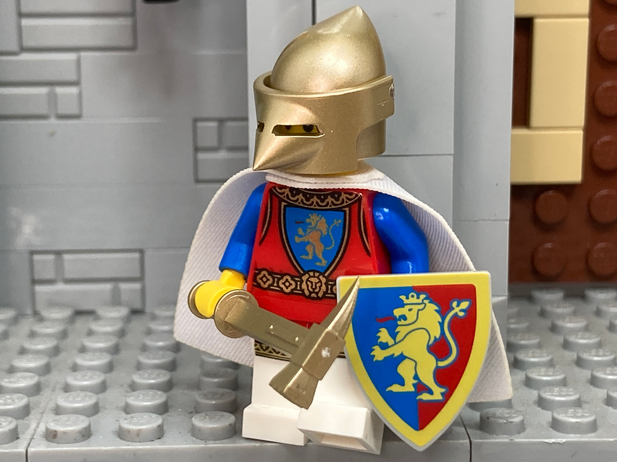 LBA Custom Lion Knight w/Bascinet & Authentic LEGO Prints! (in NEW Met ...