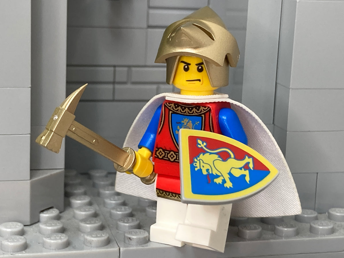 LBA Custom Lion Knight w/Bascinet & Authentic LEGO Prints! (in NEW Met ...